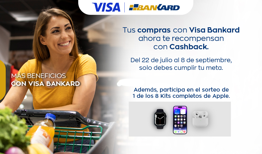Tus compras con Bankard Visa te recompensan con CashBack